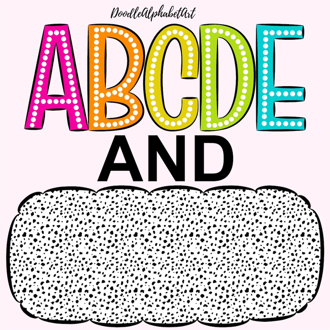 Dot Alphabet Letters PNG & Dalmatian Background, Dark and Vibrant Color ...