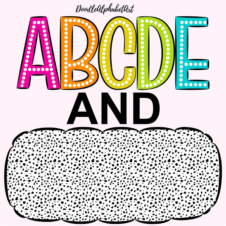 Dot Alphabet Letters PNG & Dalmatian Background, Dark and Vibrant Color ...