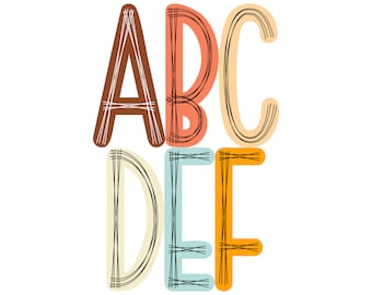 Hand-drawn Scribble Outline Doodle Alphabet PNG Bundle - Etsy