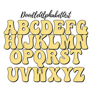 Grunge Groovy Alphabet PNG, Teacher Color Palette, Retro Letters PNG ...