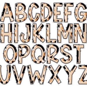 Half Leopard Abstract Animal Print Alphabet Numbers PNG, Boho Rose ...