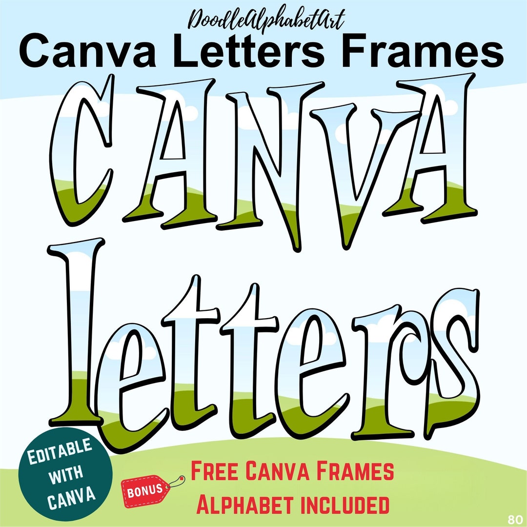 Canva Letter Frames, Spooky Fun and Playful Font, Doodle Alphabet ...