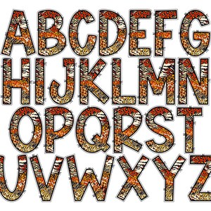 Wild Animal Skins Digital Alphabet Letters PNG, Hand Drawn Digital ...