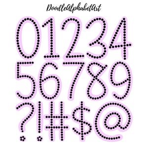 Black Dots Alphabet PNG Bundle, Pastel Color Palette, 8 Alpha Sets ...