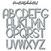 Black Centerline Doodle Alphabet Letters Mega PNG Bundle, Block Shadow ...