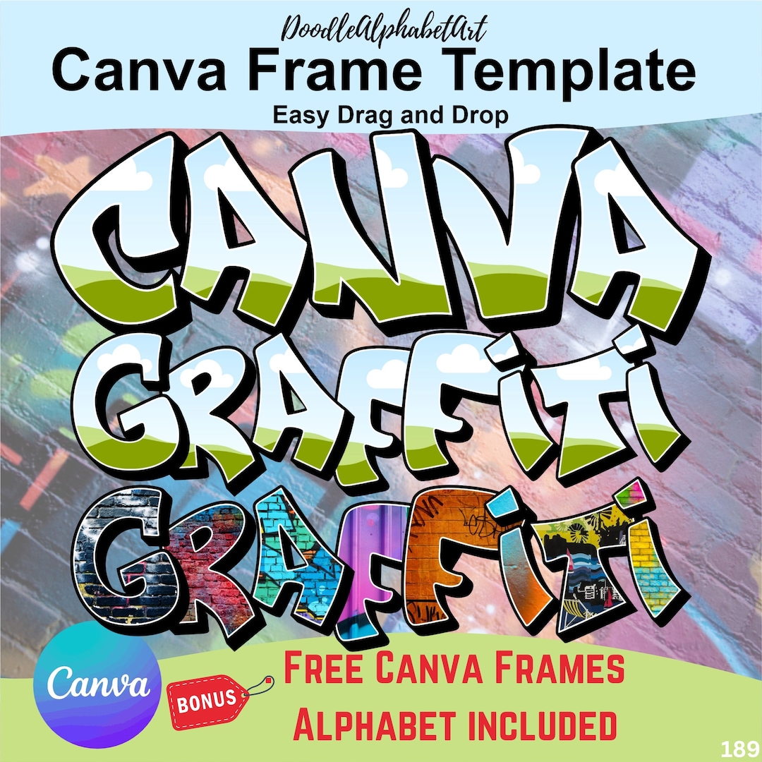 Graffiti Canva Frames Alphabet Letters, Urban Street Art Graffiti Font ...