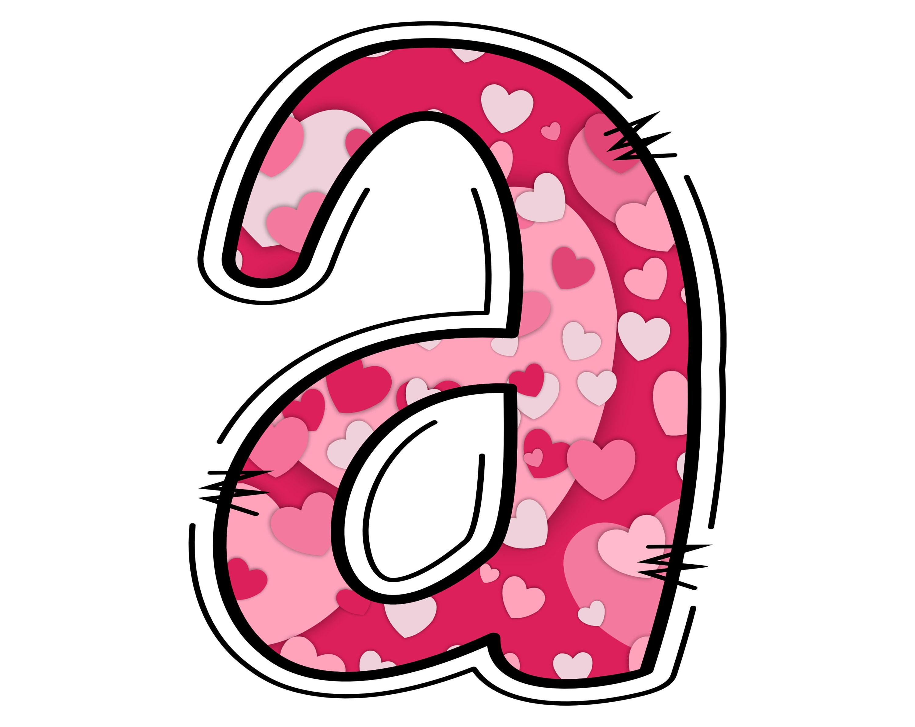 Valentine Hearts Digital Alphabet PNG. Hand Drawn Doodle - Etsy