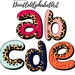 Glitter Leopard Print Doodle Alphabet PNG Bundle: 5 Color Schemes ...