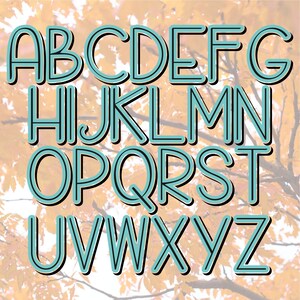 Black Centerline Doodle Alphabet Letters Mega PNG Bundle, Block Shadow ...