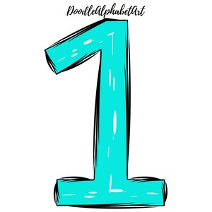 Doodle Alphabet PNG: Brush Stroke Font, Bright Colors (digital Download ...