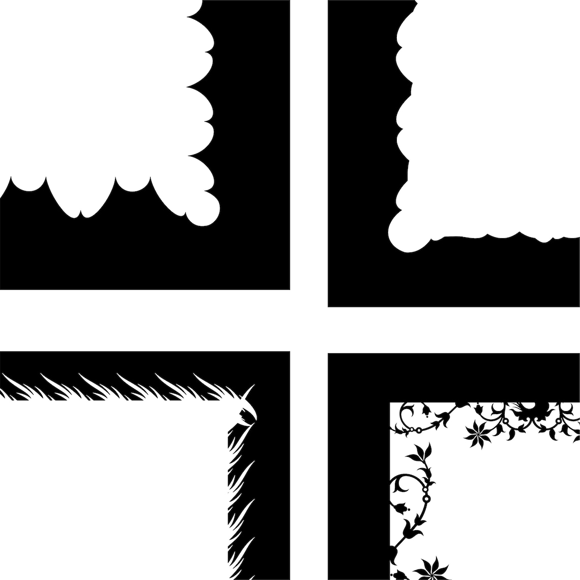 Black Border Frame Bundle PNG SVG EPS Pdf 20 Square Rectangle - Etsy