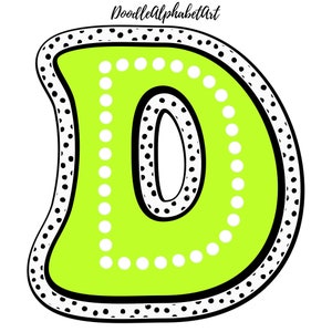 Retro Dalmatian Dot Alphabet PNG Bundle: Groovy Doodle Letters (digital ...