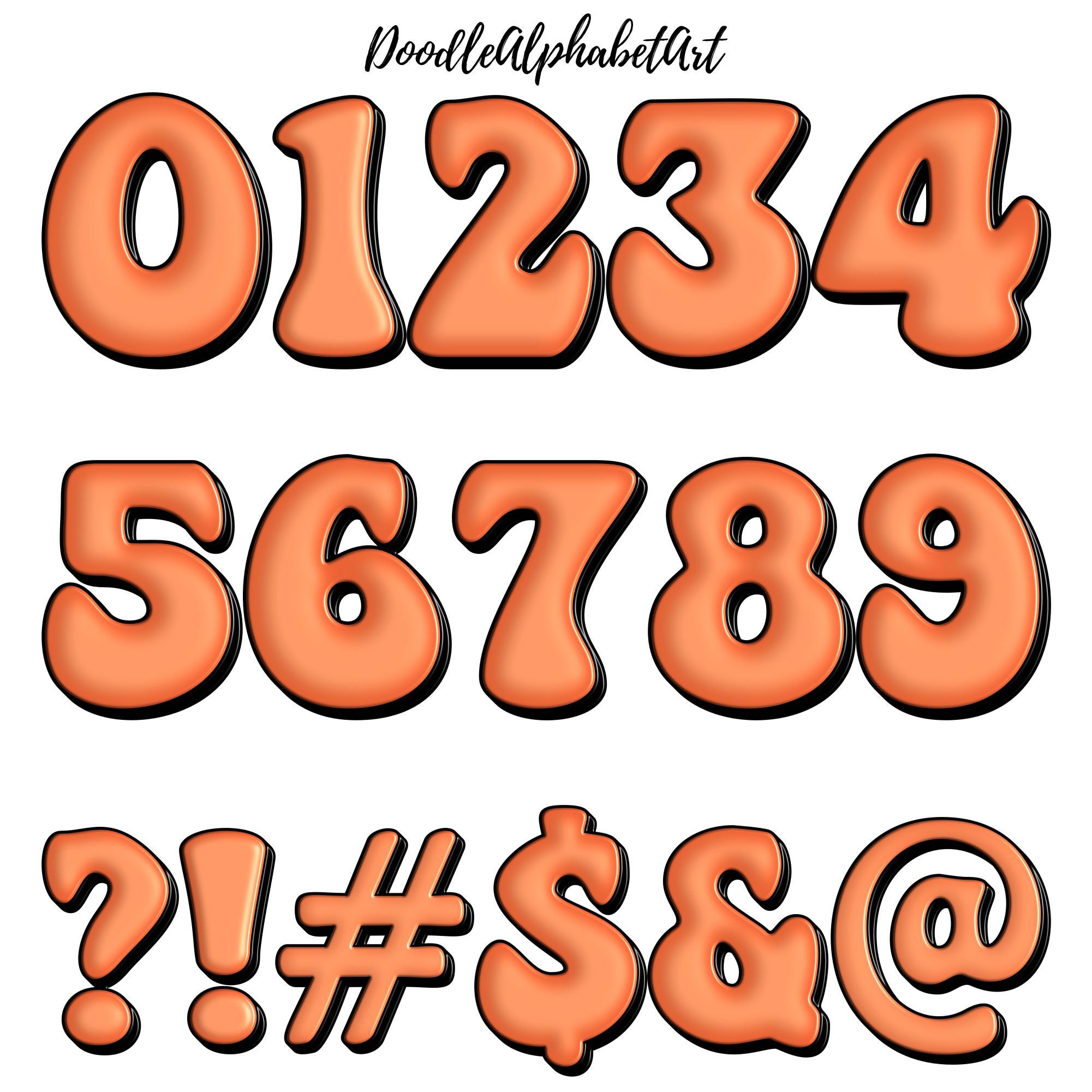 Retro 3D Bubble Letter PNG Bundle: Teacher Font (digital Download) - Etsy
