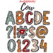 Half Skin Animal Print Alphabet Numbers PNG, Doodle Letters Bundle PNG ...