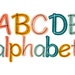 Bright Boho Color Scribble Alphabet Letters PNG, Doodle Alphabet PNG ...