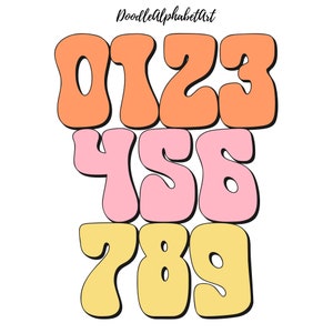 Retro Groovy Block Shadow Alphabet PNG Bundle, Teacher Colors Palette ...