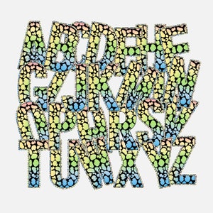 Colorful Leopard Digital Alphabet Letters and Numbers Sublimation ...