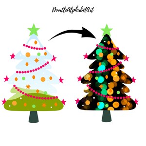 Editable Christmas Tree Canva Frames Collection, Hand Drawn Canva Frame ...