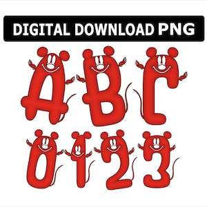 Mouse Alphabet Letters PNG, Mouse Doodle Letters, Sublimation Alpha ...