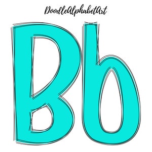 Scribble Font Alphabet PNG Bundle: Bright Color Palette Digital ...