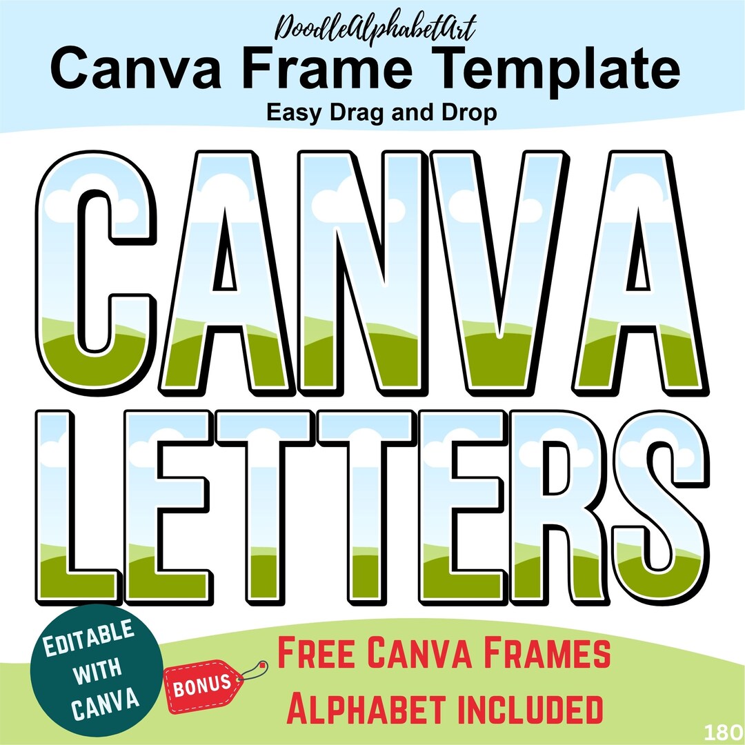 Customizable Canva Frames Letters, Handwritten Font, Uppercase ...
