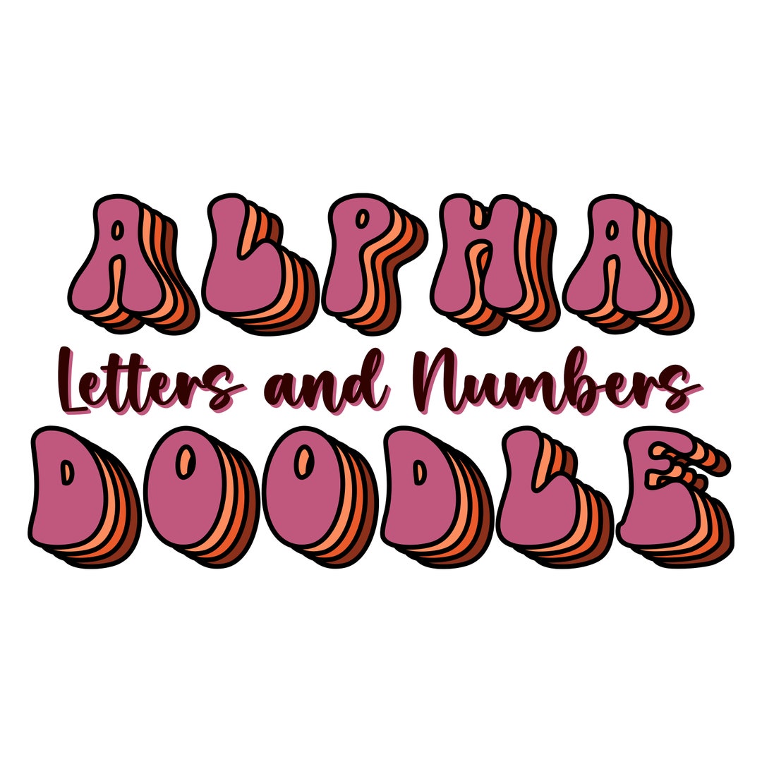 Doodle Retro Alpha PNG. Groovy Alphabet Letters Clipart, Shades of ...