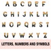 Orange Doodle Alphabet Letters PNG Bundle, Green, Black and White ...
