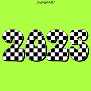 Checkerboard Retro Groovy Alphabet PNG Bundle, Retro Checkered Letters ...