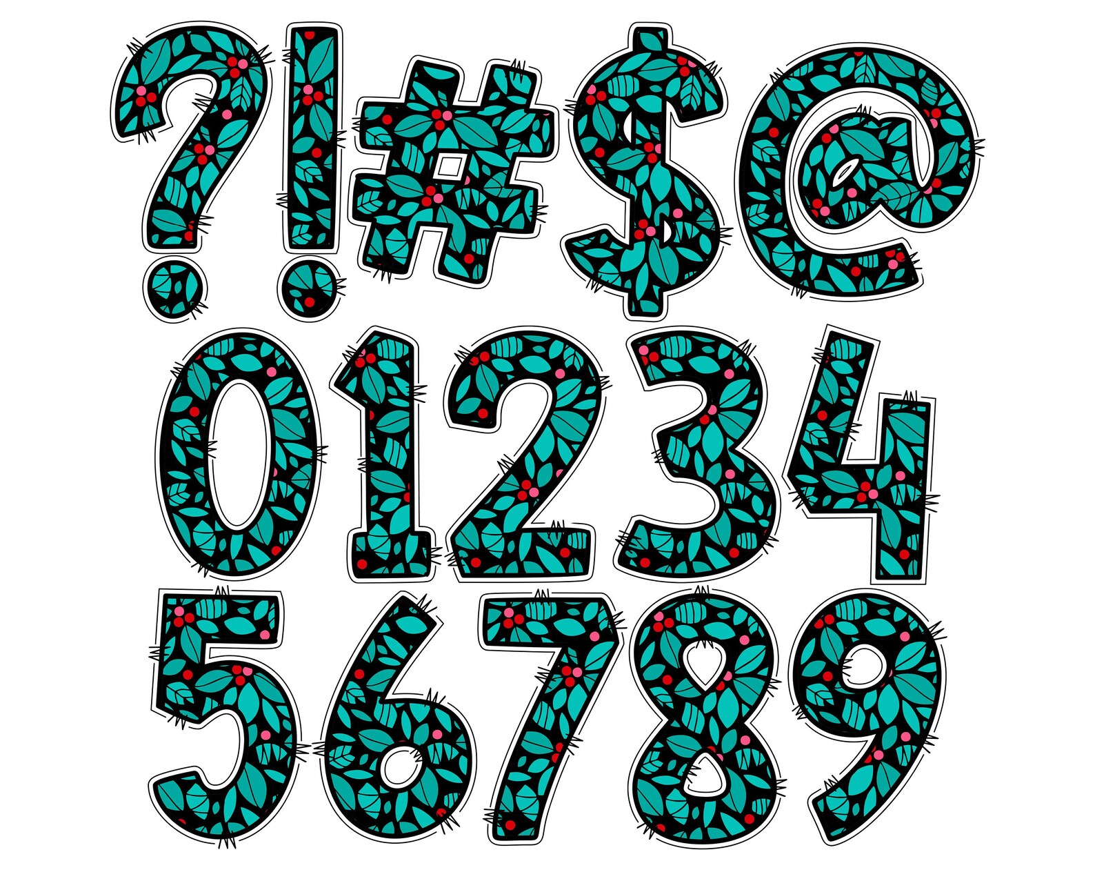 Floral Doodle Digital Alphabet Letters PNG Hand Drawn Digital - Etsy