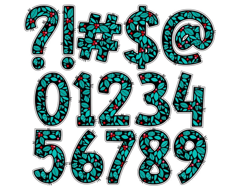 Floral Doodle Digital Alphabet Letters PNG Hand Drawn Digital - Etsy