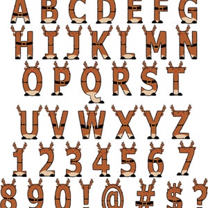 Christmas Digital Doodle Alphabet PNG Letters and Numbers, Uppercase ...