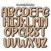 White Center Line Doodle Retro Letters PNG Bundle, Earthy Boho Color ...