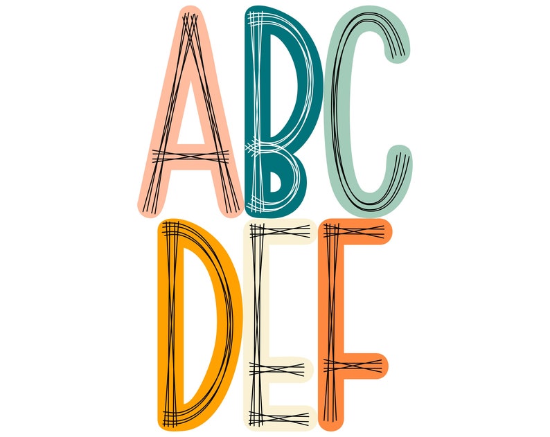 Scribble Letters Png in 6 Colors Wax Flower Dark Aquamarine - Etsy