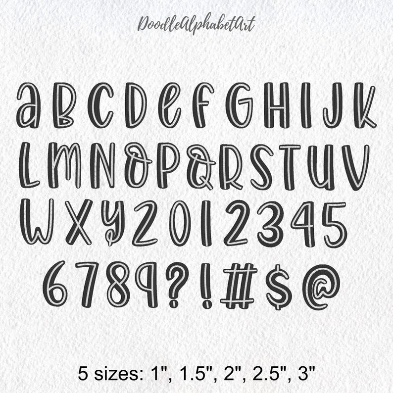 Monster Centerline Embroidery Font: Satin Stitch (digital Download) - Etsy