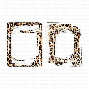 Distressed Grunge Leopard Background Frame PNG Element Design Bundle ...