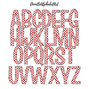 Polka Dot Doodle Alphabet PNG Bundle: 10 Colorful Letter Sets (digital ...