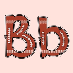 American Football Doodle Alphabet Letters PNG Bundle, Sublimation ...