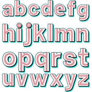 Baseball Alphabet Letters PNG Bundle, Baseball Sports Doodle Letters ...