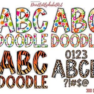Mega Alphabet PNG Bundle Sets of Hand Drawn Digital Doodle Print ...