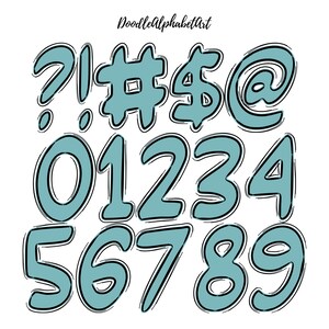 BOHO Doodle Alphabet PNG Bundle, Hand Drawn Bubble Letters With ...