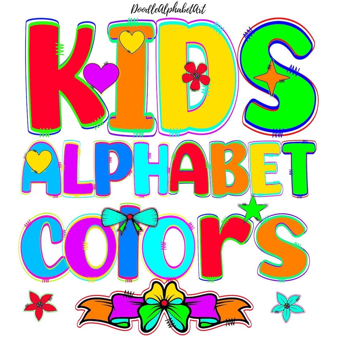 Colorful Scribble & Sketch Kids Alphabet Summer, Doodle Alphabet PNG ...