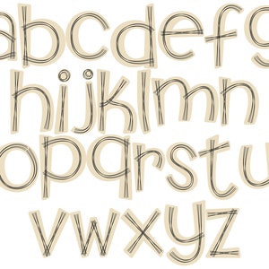 Scribble Letters PNG in 5 Colors, Colonial White, Muddy Waters, Orange ...