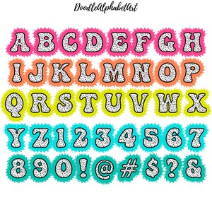 Dalmatian Retro Groovy Alphabet PNG Bundle, Paint Splatter Background ...