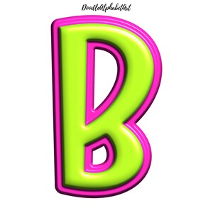 Retro Puffy Alphabet: Bright Color Palette, 5 Alpha Sets (digital ...