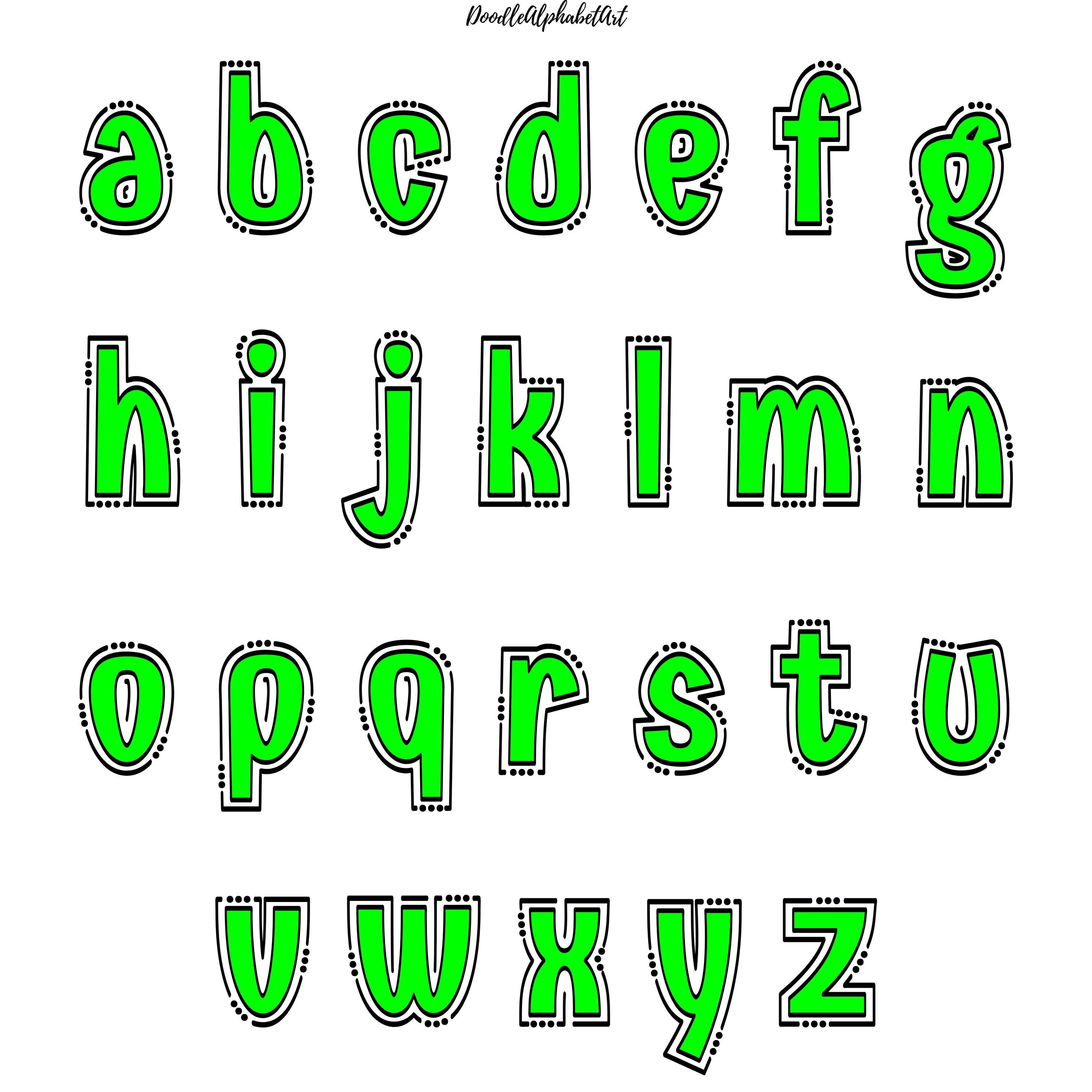 Blank & Transparent Background Alphabet Doodle SVG, Lines and Dots ...
