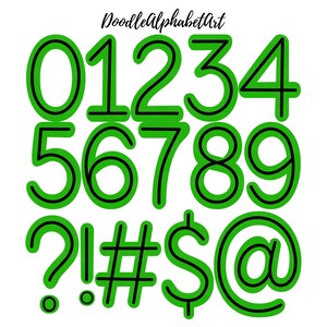 Center Line Doodle Alphabet PNG Bundle, Vibrant Life Color Scheme ...