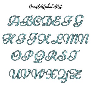 Boho Script Font Doodle Alphabet PNG Bundle - Boho Earthy Tones ...