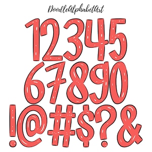 Whimsical Doodle Alphabet Letters PNG Bundle, 10 Alpha Sets, Boho Color ...
