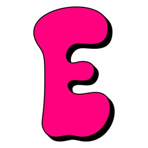 Retro Bright Alphabet Set Letters Png in 5 Colors, Retro Bright Color ...