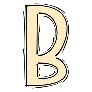 Boho Doodle Alphabet PNG Bundle: Wave Outline Letters (digital Download ...